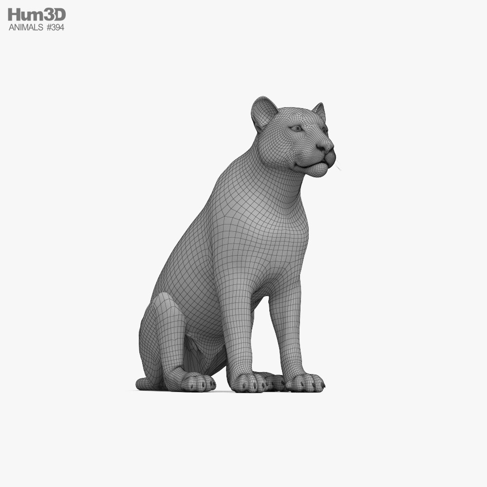 Sitting Tiger 3D model - Download Mammals on 3DModels.org