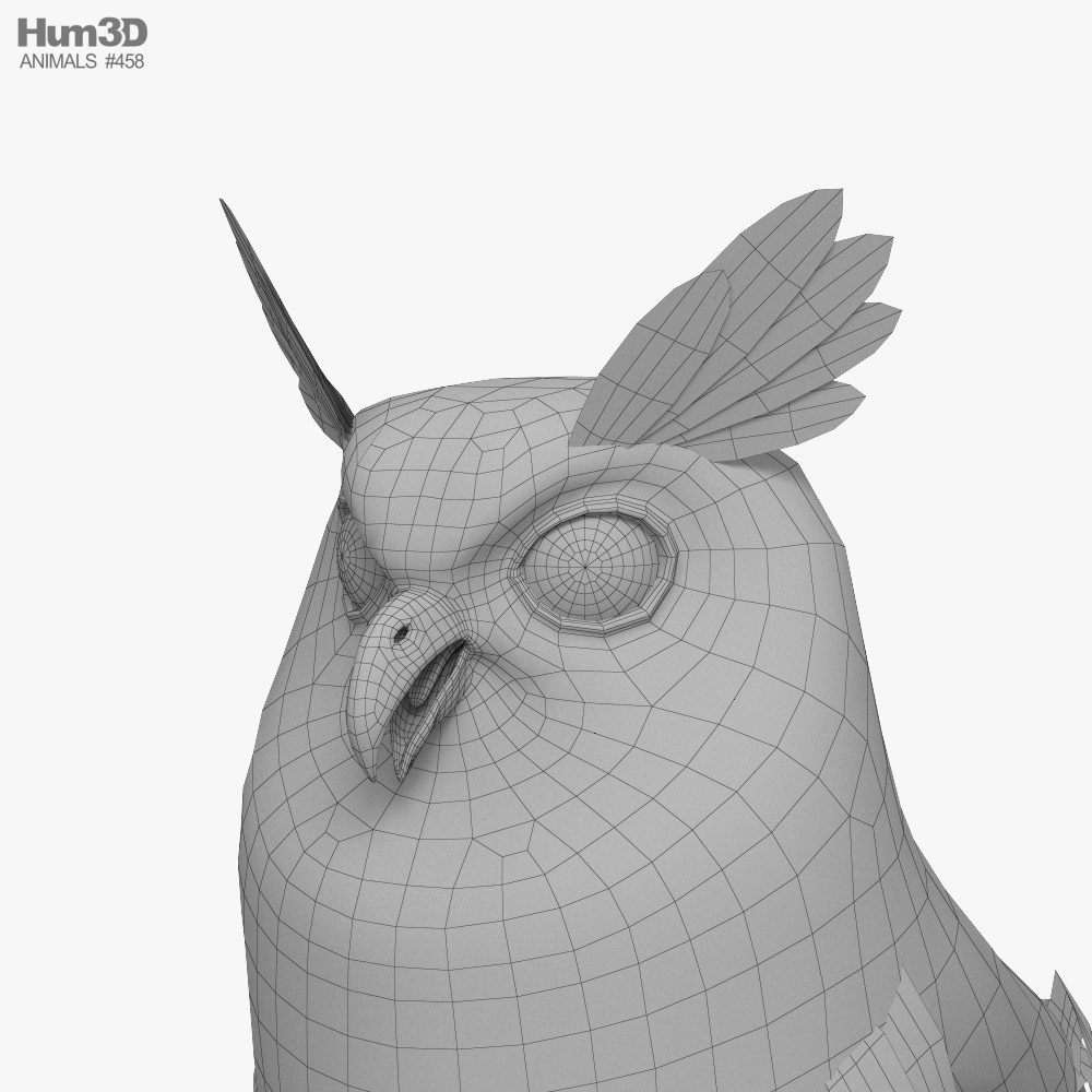 Model 3D Bufniță Mare - Descarcă Păsări pe 3DModels.org