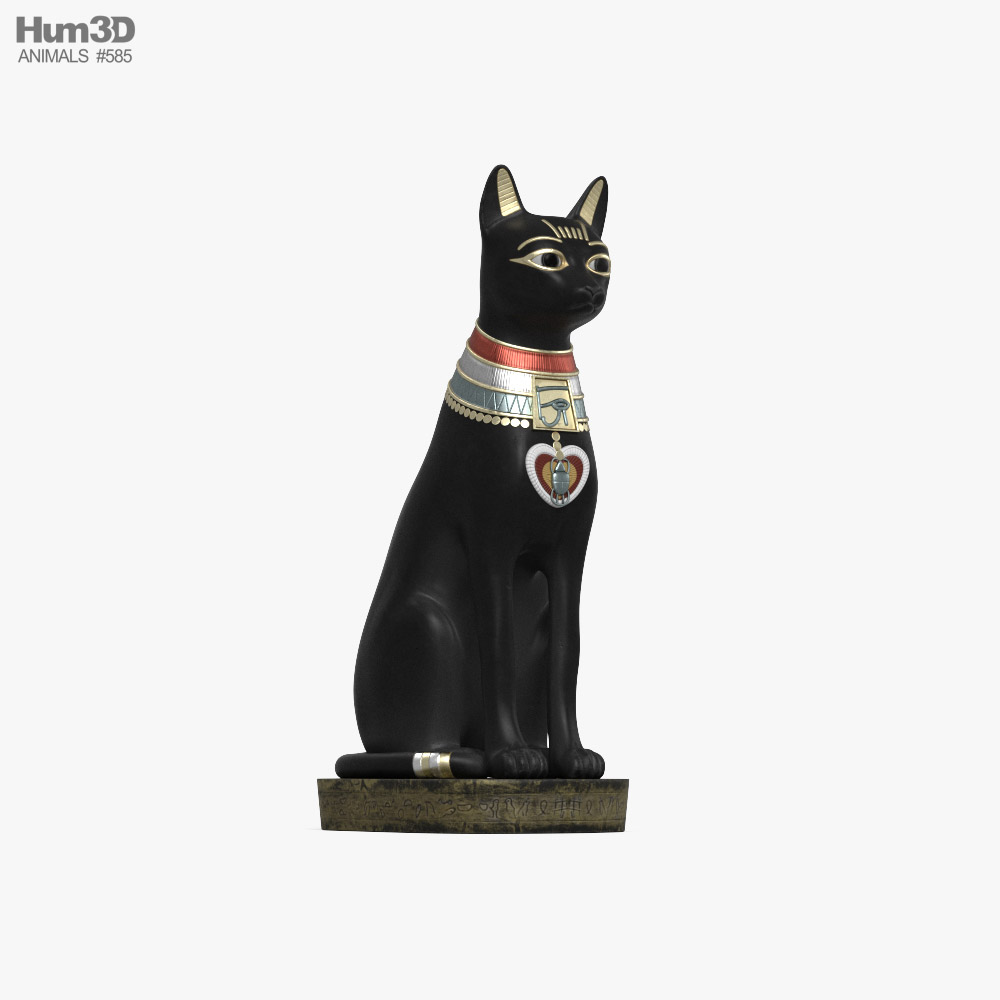 Estatua del Gato Egipcio Modelo 3D - Descargar Escultura on 3DModels.org