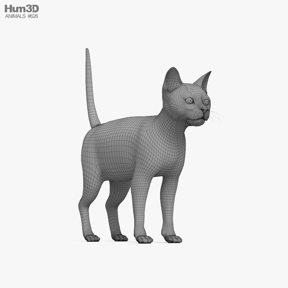 Tuxedo Cat 3D model - Download Mammals on 3DModels.org