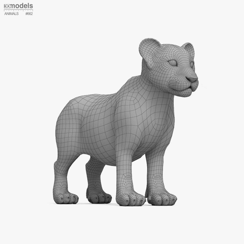White Lion Cub 3D model - Download Mammals on 3DModels.org