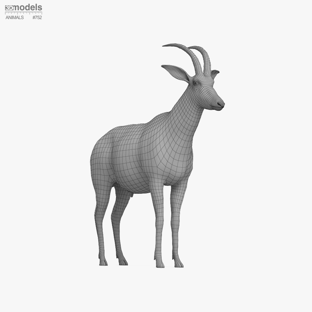 Roan Antelope 3D model - Download Mammals on 3DModels.org