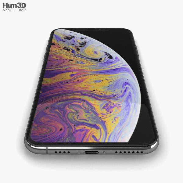 Apple iPhone XS Max Silver 3D model - Download Phones on 3DModels.org