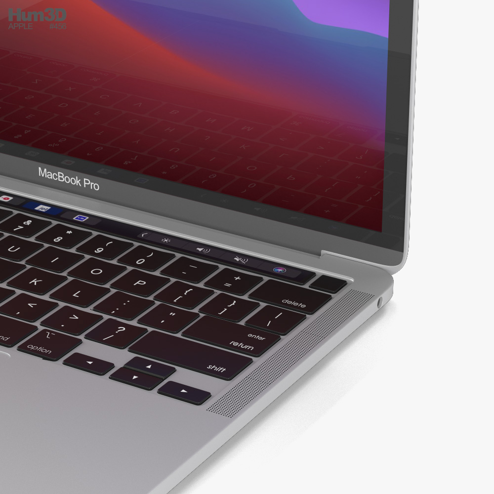 Apple MacBook Pro 13-inch 2020 M1 Silver 3D model - Download Laptop on ...