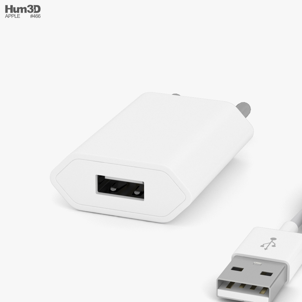 Apple iPhone Charger 3D model - Download Electronic Accessories on ...
