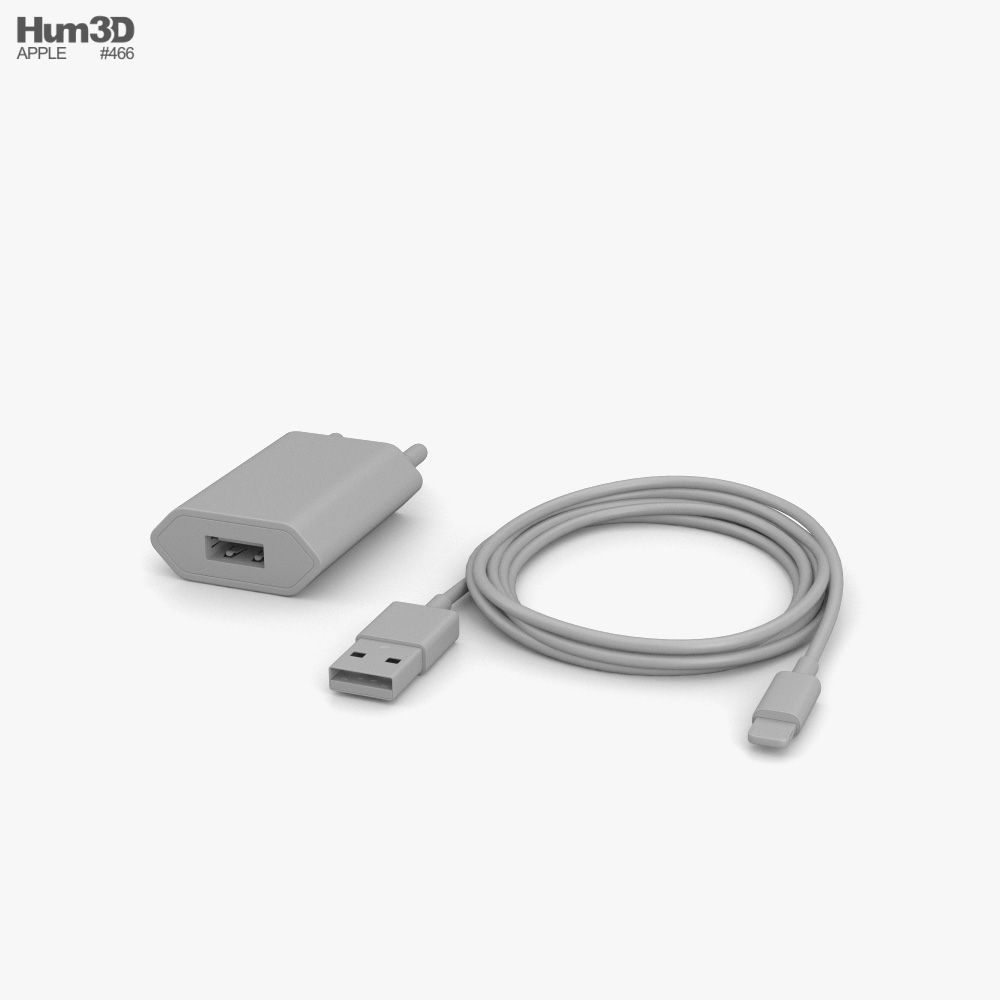 Apple iPhone Charger 3D model - Download Electronic Accessories on ...