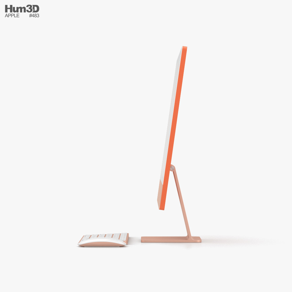 Apple iMac 24-inch 2021 Orange 3D model - Download Desktop Computer on ...