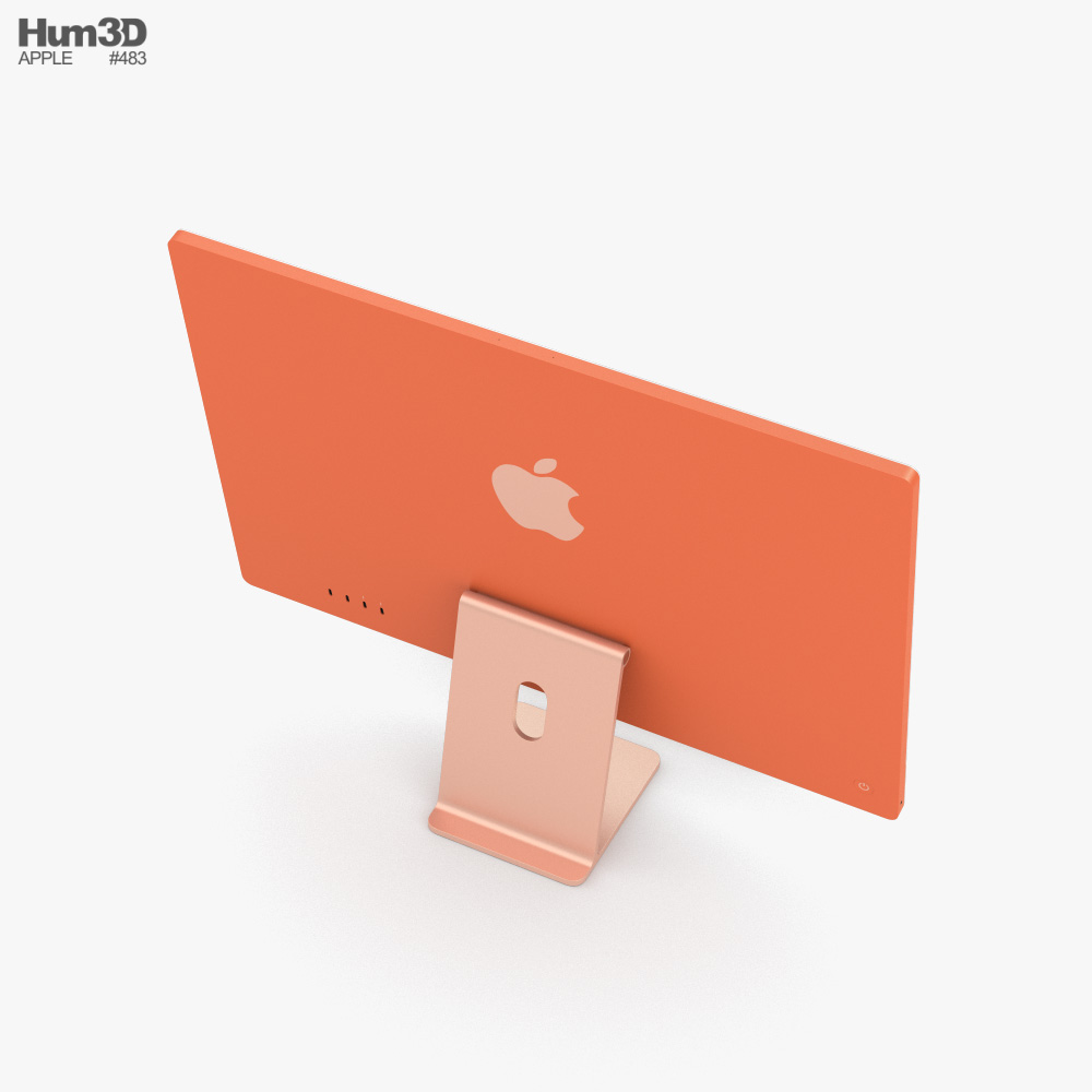 Apple iMac 24-inch 2021 Orange 3D model - Download Desktop Computer on ...