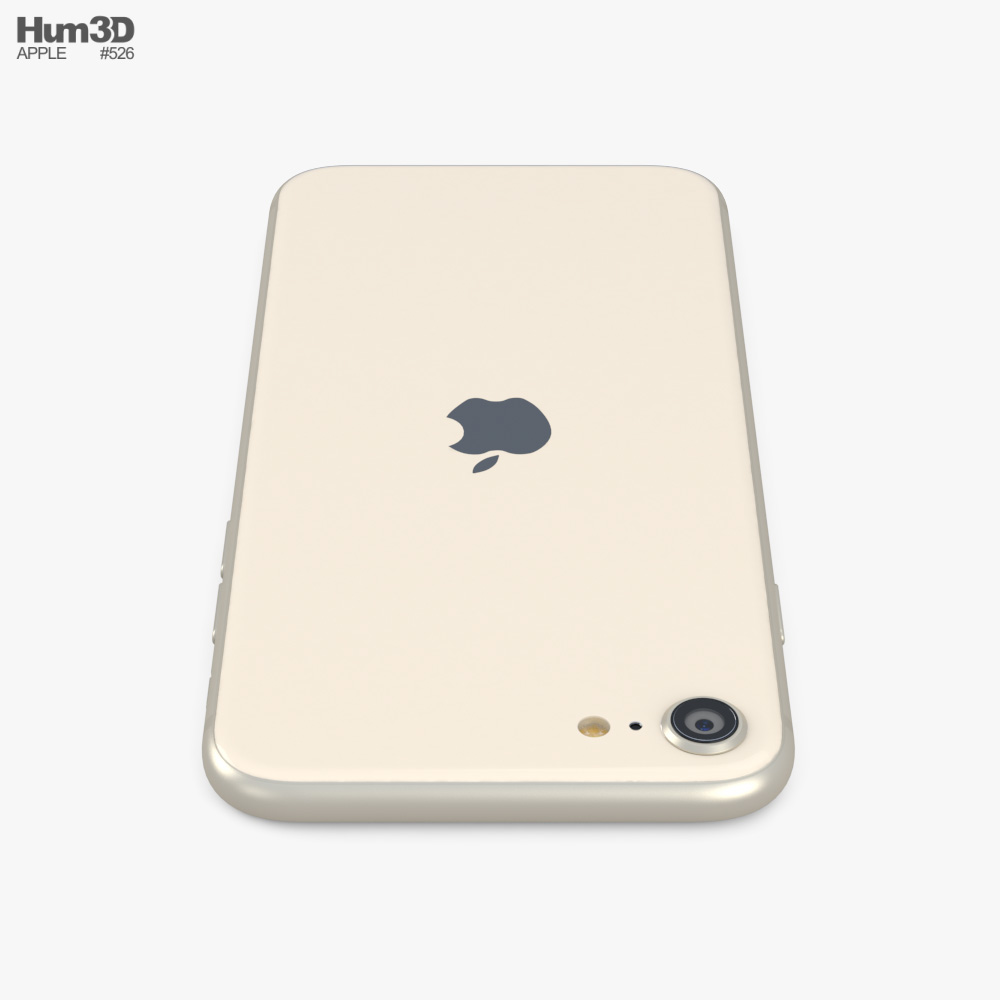 Apple IPhone SE 3 Starlight 3D model - Download Phones on 3DModels.org