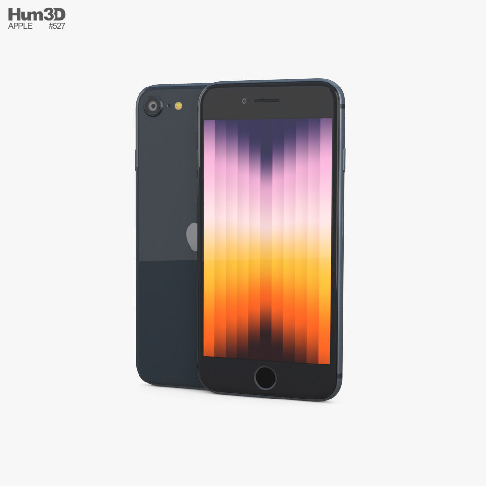 Apple IPhone SE 3 Midnight 3D model - Download Phones on 3DModels.org