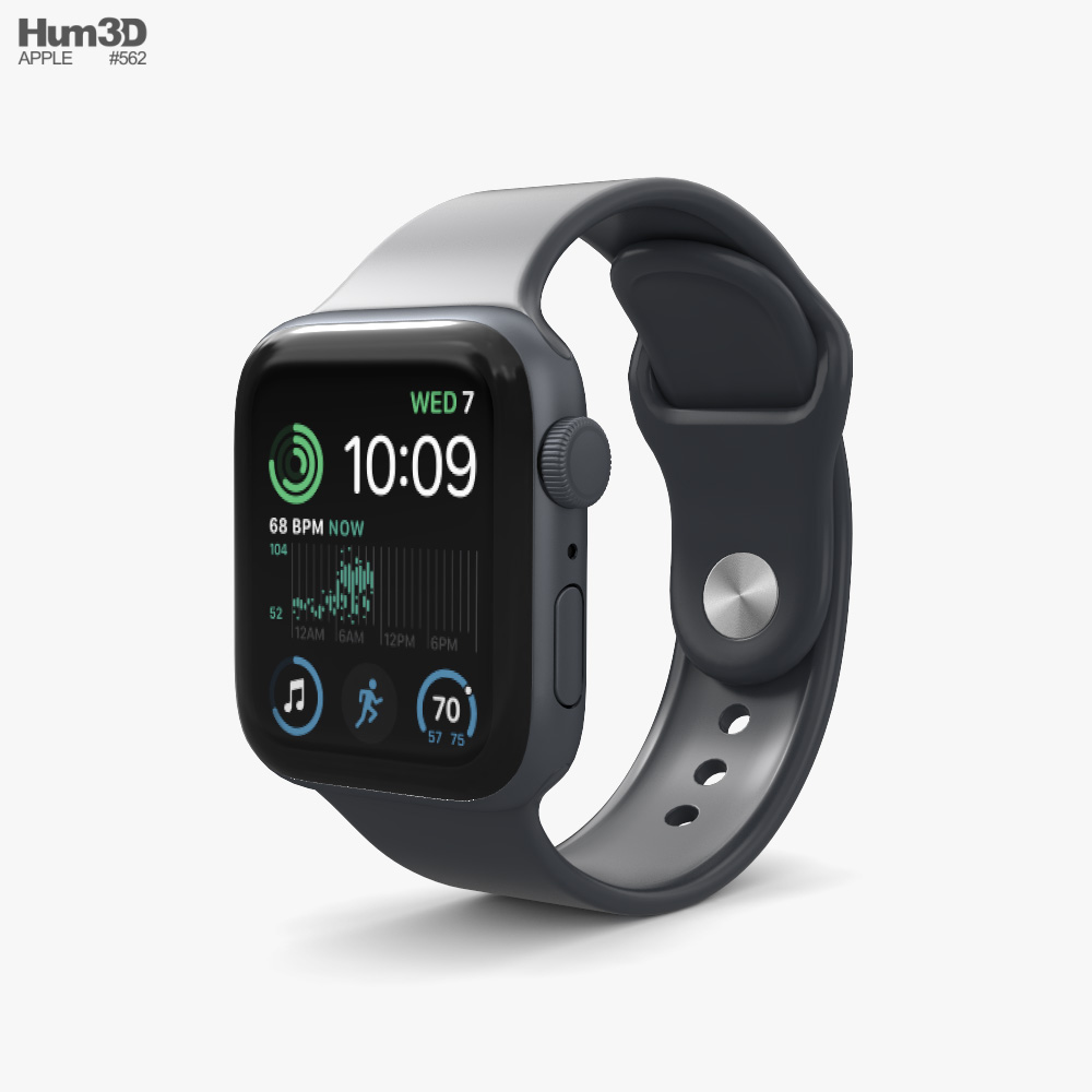 Apple Watch SE 2022 40mm Midnight Aluminum 3D model - Download Smart ...