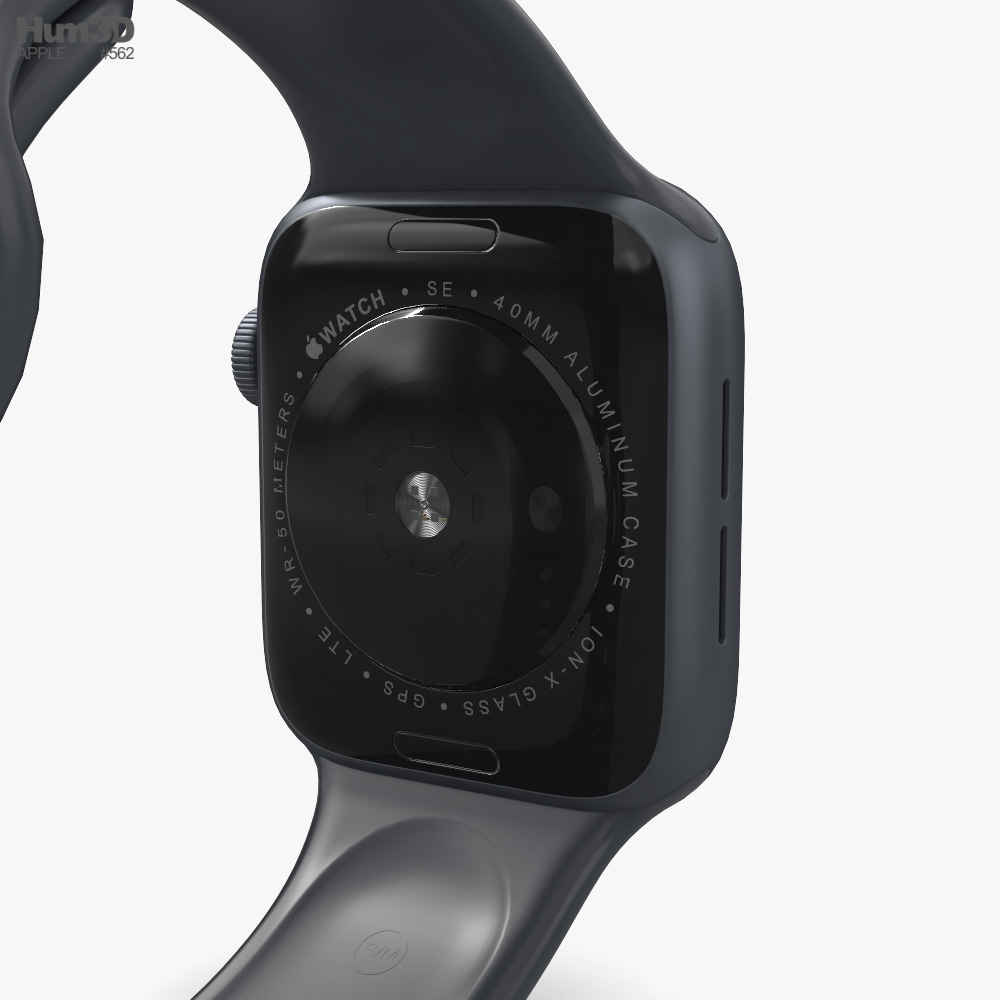 Apple Watch SE 2022 40mm Midnight Aluminum 3D model - Download Smart ...