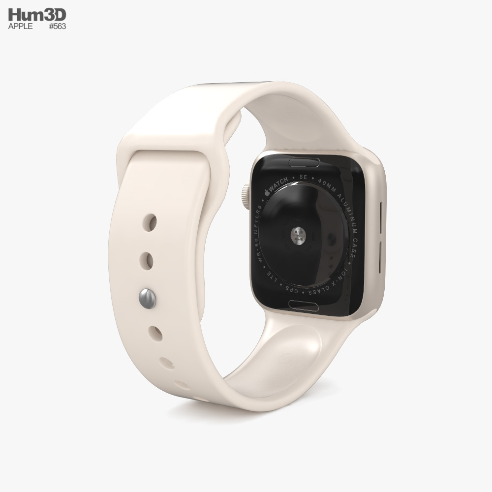 Apple Watch SE 2022 40mm Starlight Aluminum 3D model - Download Smart ...