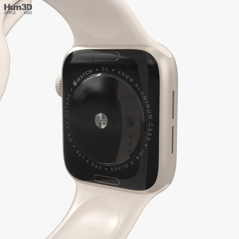 Apple Watch SE 2022 40mm Starlight Aluminum 3D model - Download Smart ...