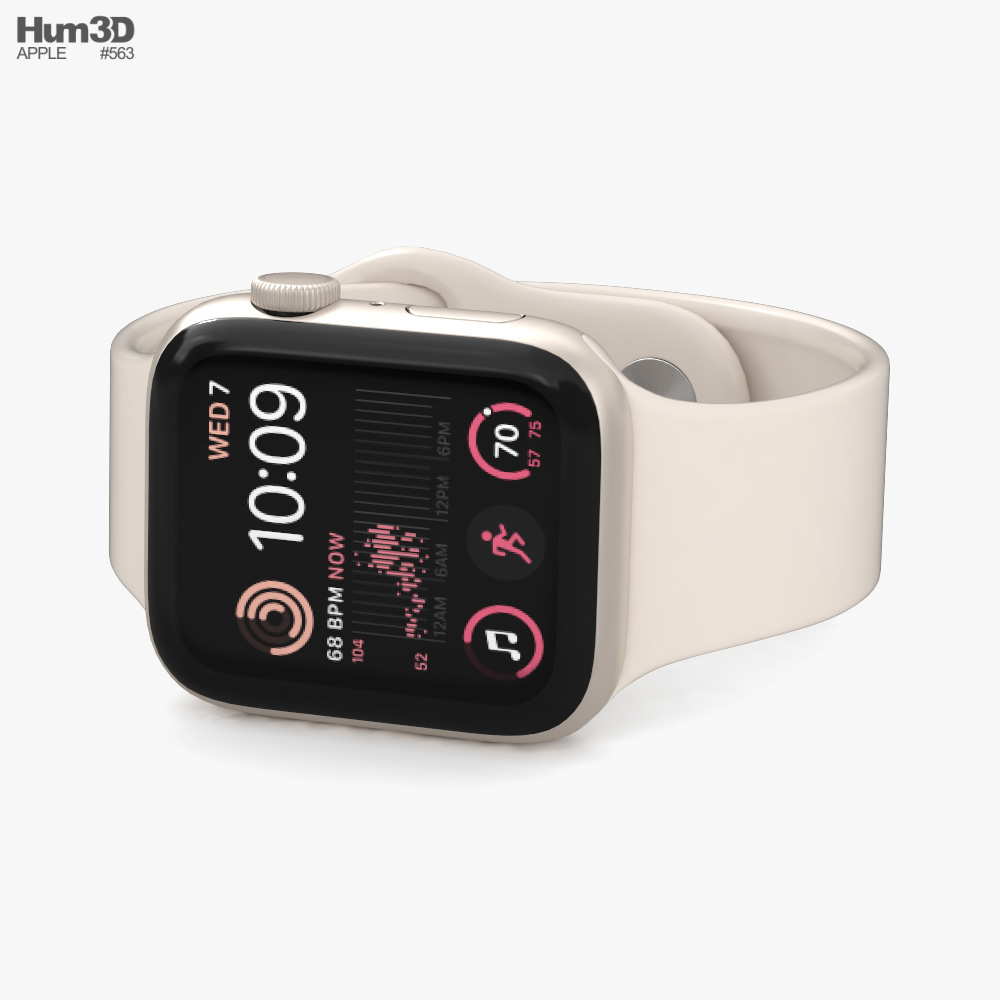 Apple Watch SE 2022 40mm Starlight Aluminum 3D model - Download Smart ...