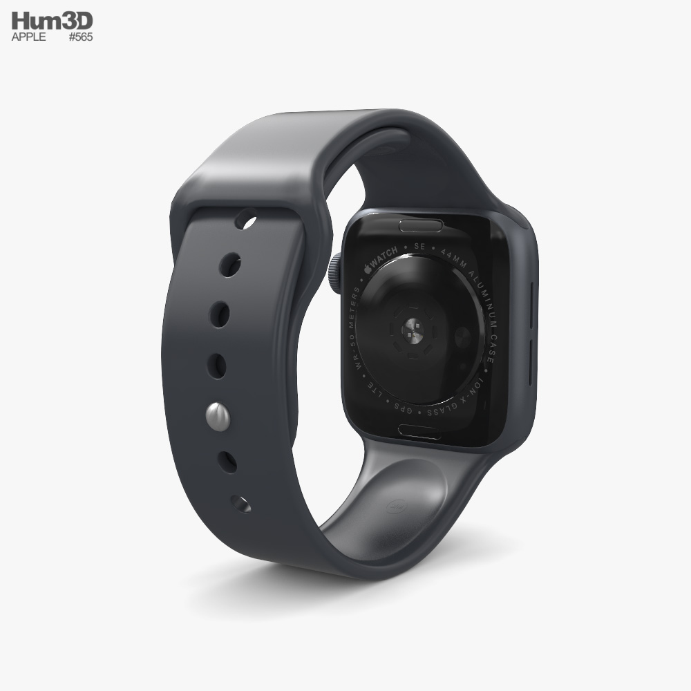 Apple Watch SE 2022 44mm Midnight Aluminum 3D model - Download Smart ...
