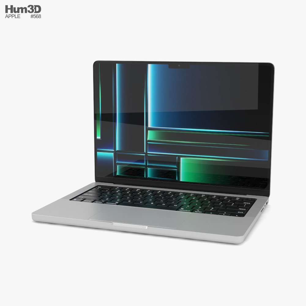 Apple MacBook M2 Pro 2023 14 inch Silver 3D model - Download Laptop on ...