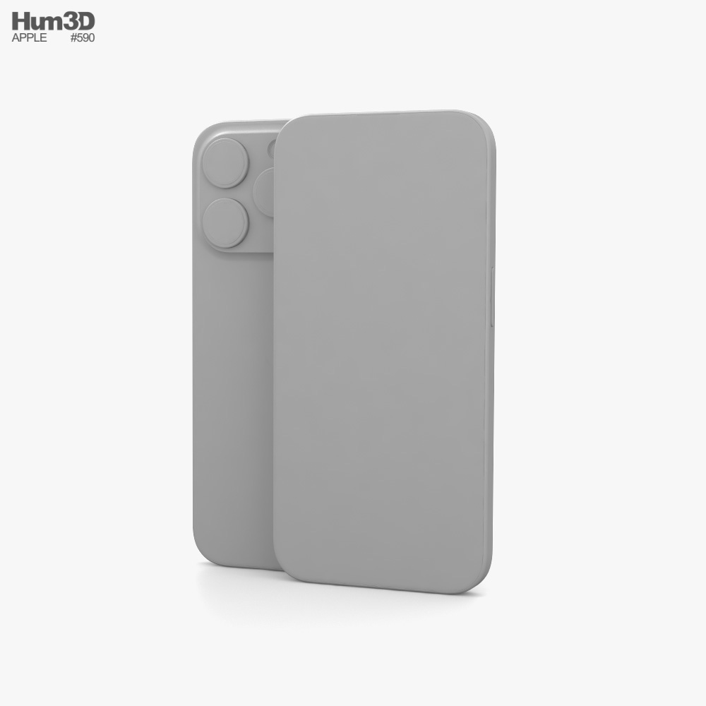Apple iPhone 15 Pro Blue Titanium 3D model - Download Phones on ...