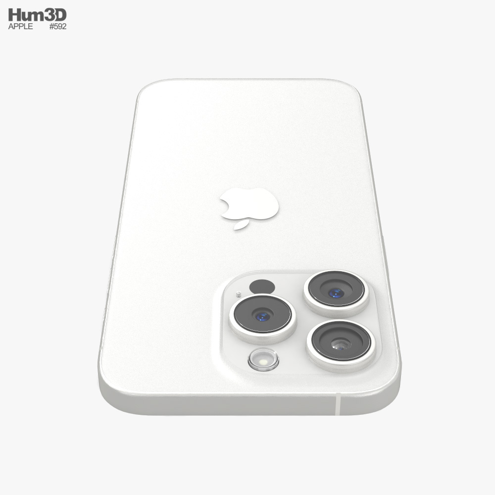 Apple iPhone 15 Pro White Titanium 3D model - Download Phones on ...