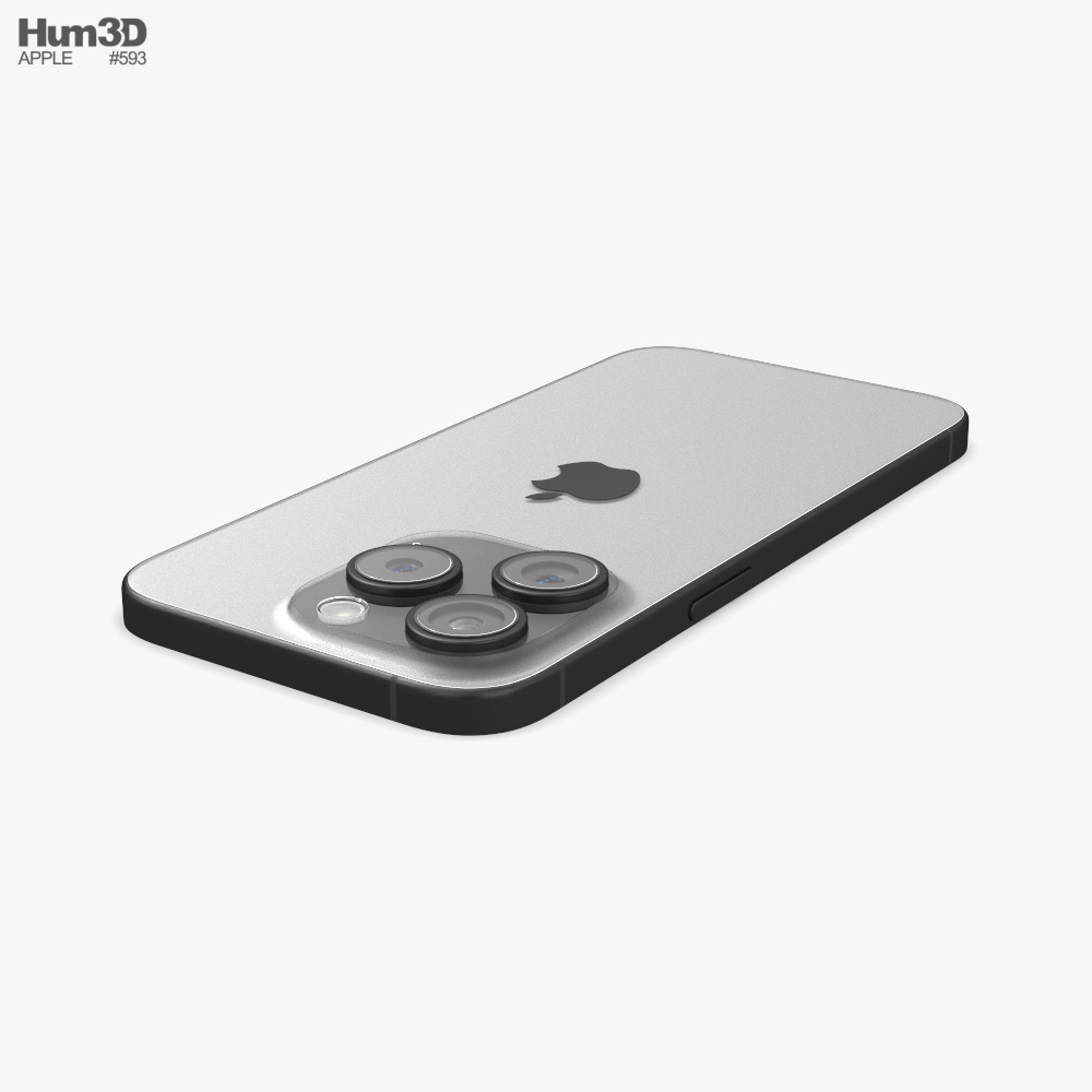 Apple iPhone 15 Pro Black Titanium 3D model - Download Phones on ...