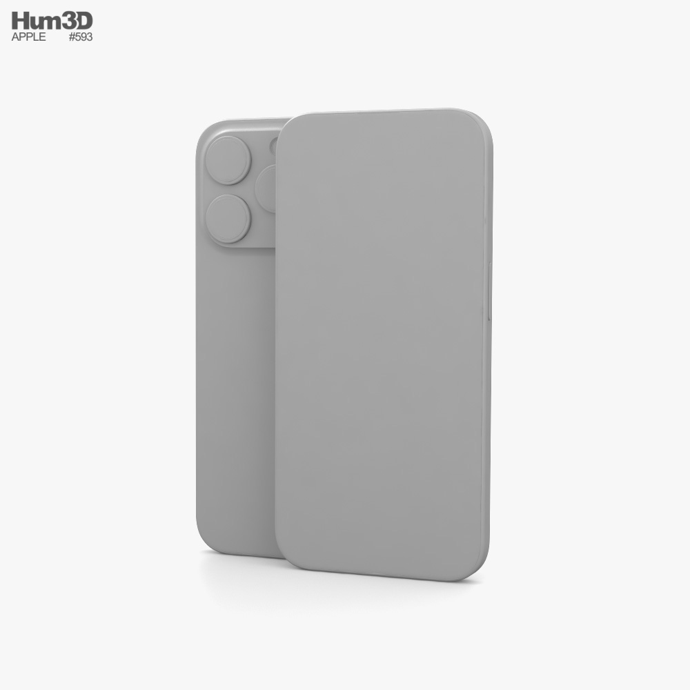 Apple iPhone 15 Pro Black Titanium 3D model - Download Phones on ...
