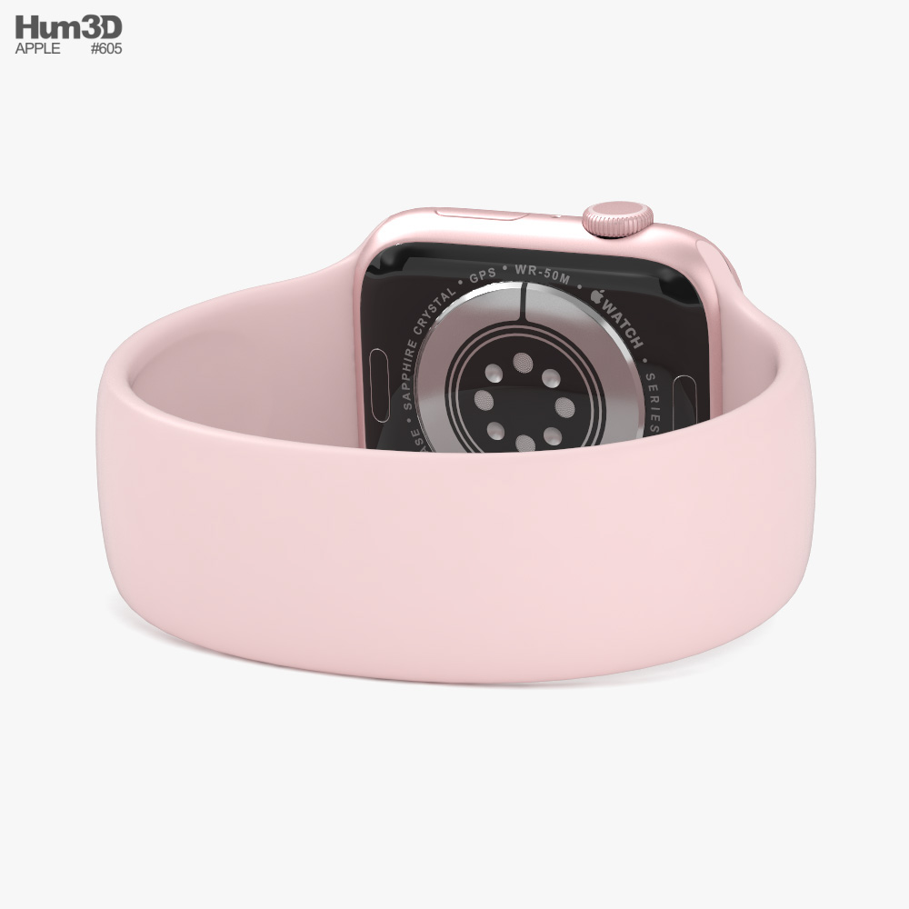 Apple Watch Series 9 45mm Pink Aluminum Case with Solo Loop 3D model ...