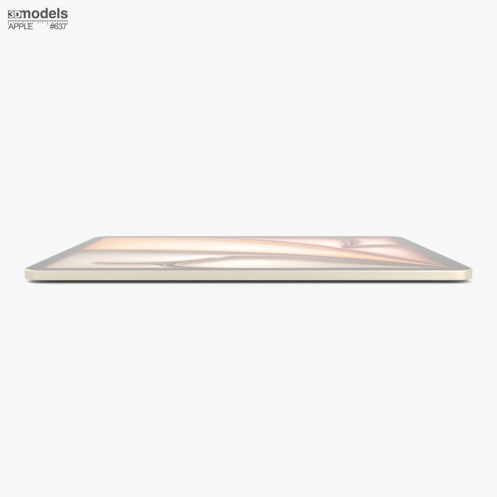 Apple iPad Air M2 13-inch (2024) Starlight 3D model - Download Tablet ...