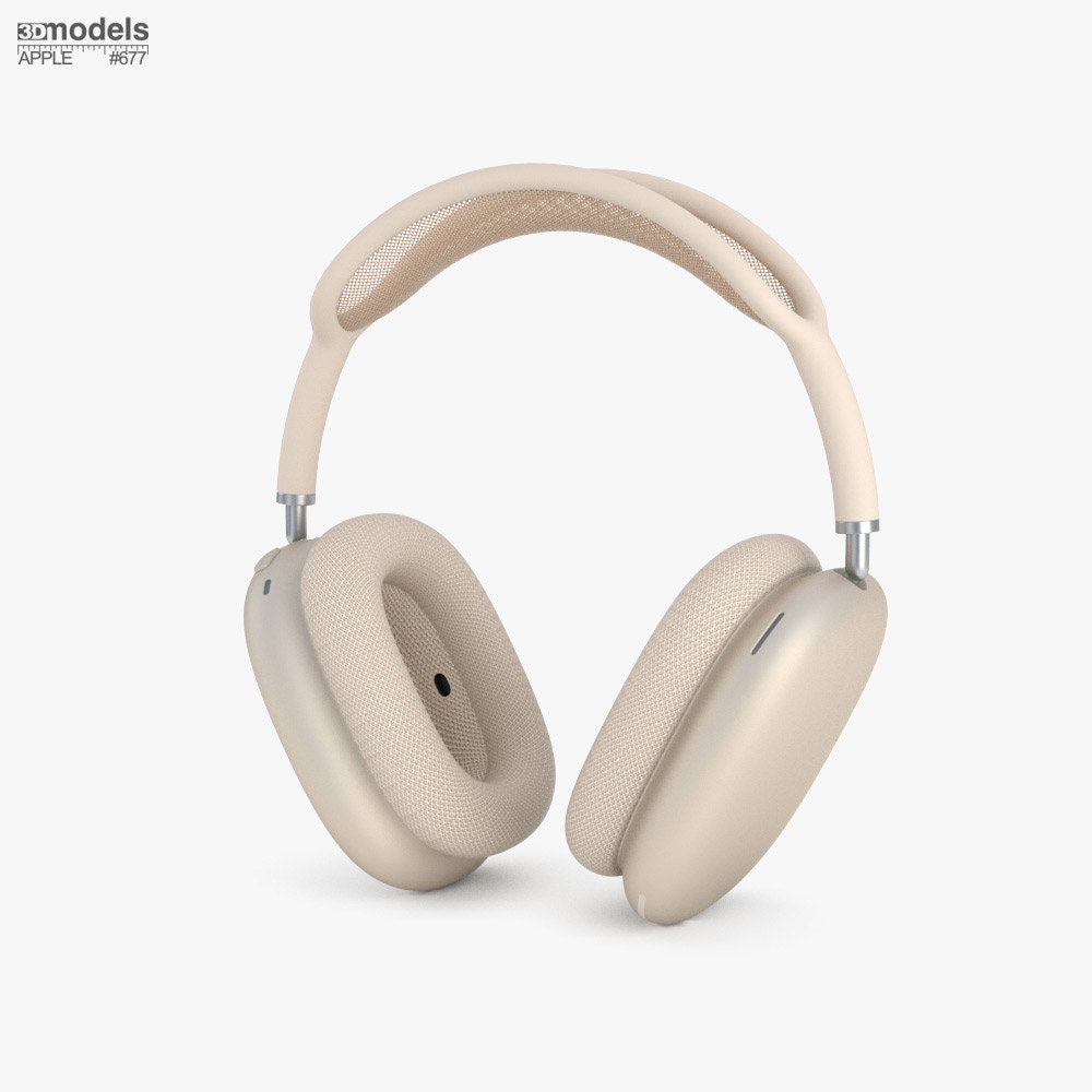 Apple AirPods Max Starlight 3D model - Download Audio Devices on ...