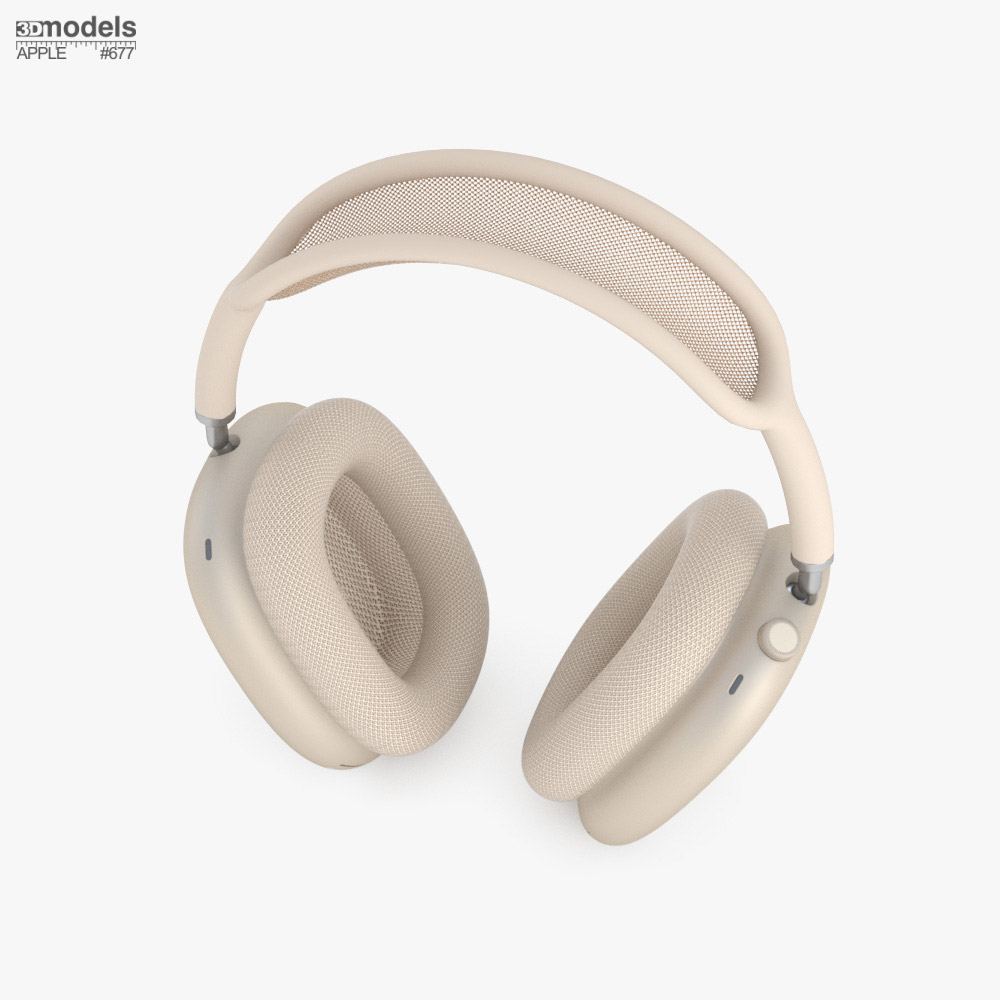 Apple AirPods Max Starlight 3D model - Download Audio Devices on ...