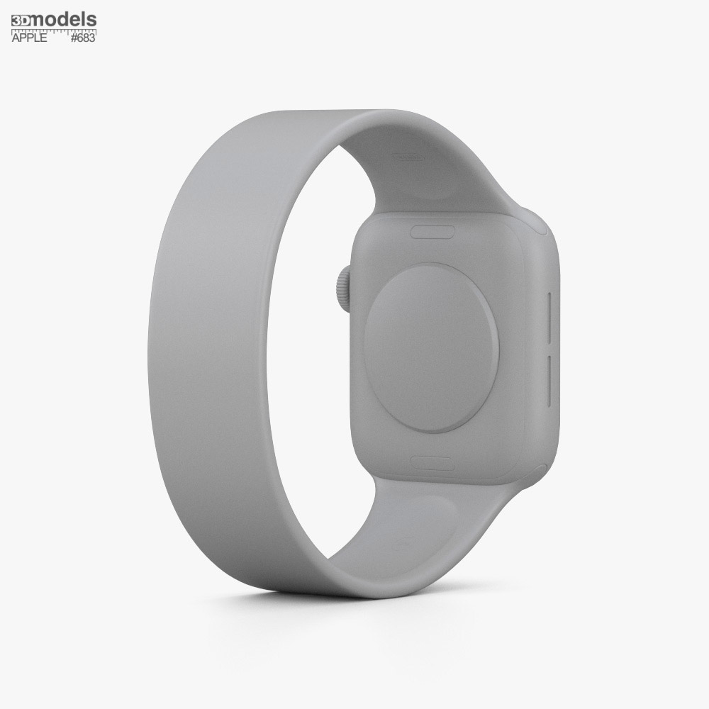 Apple Watch SE Midnight Rubber Solo Loop Ultramarine 44mm 3D model ...