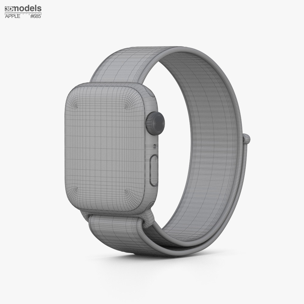 Apple Watch SE Starlight Textile Sport Loop Plum 44mm 3D model ...