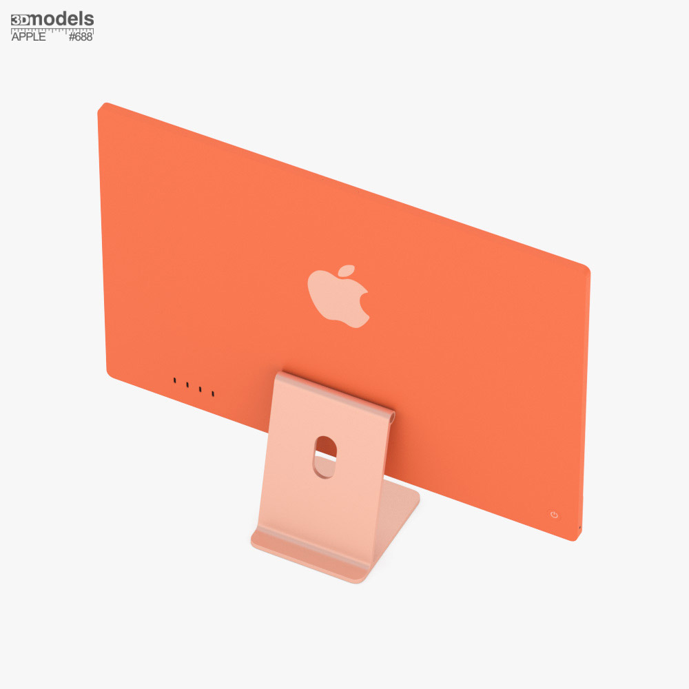 Apple iMac 24-inch 2024 Orange 3D model - Download Desktop Computer on ...