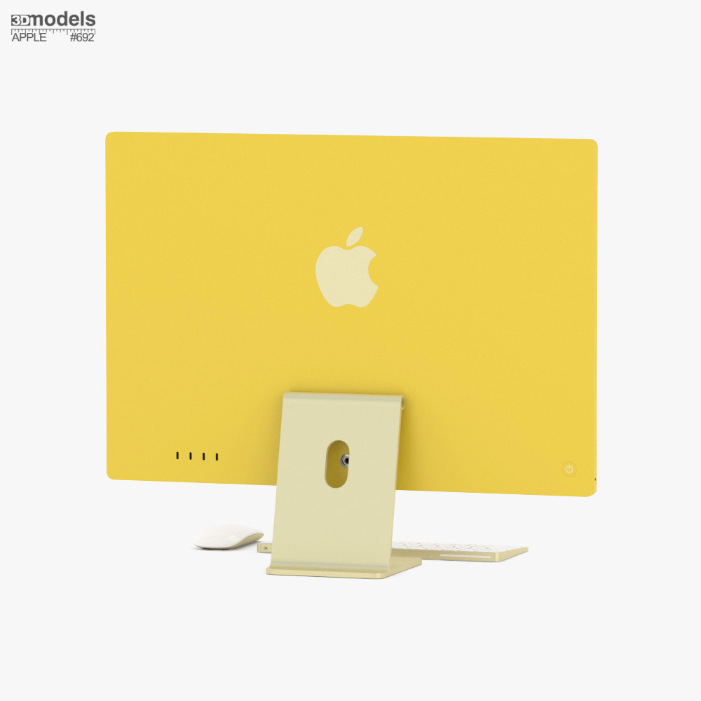 Apple iMac 24-inch 2024 Yellow 3D model - Download Desktop Computer on ...
