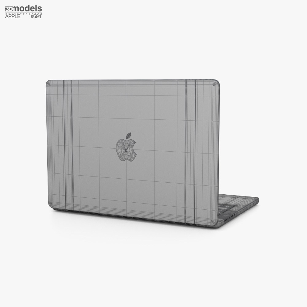 Apple MacBook Pro 2024 14 inch Silver 3D model - Download Laptop on ...