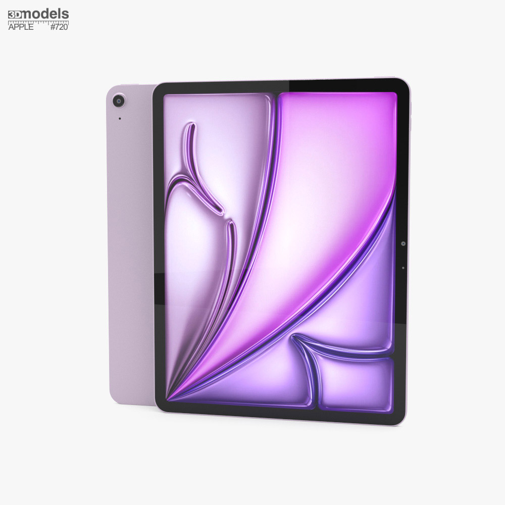 Apple iPad Air M3 13-inch (2025) Purple 3D model - Download Tablet on ...