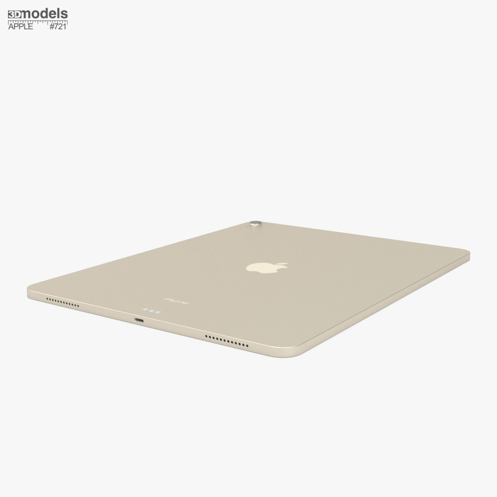 Apple iPad Air M3 13英寸 (2025) Starlight 3D模型 - 下载 平板電腦 开启 3DModels.org