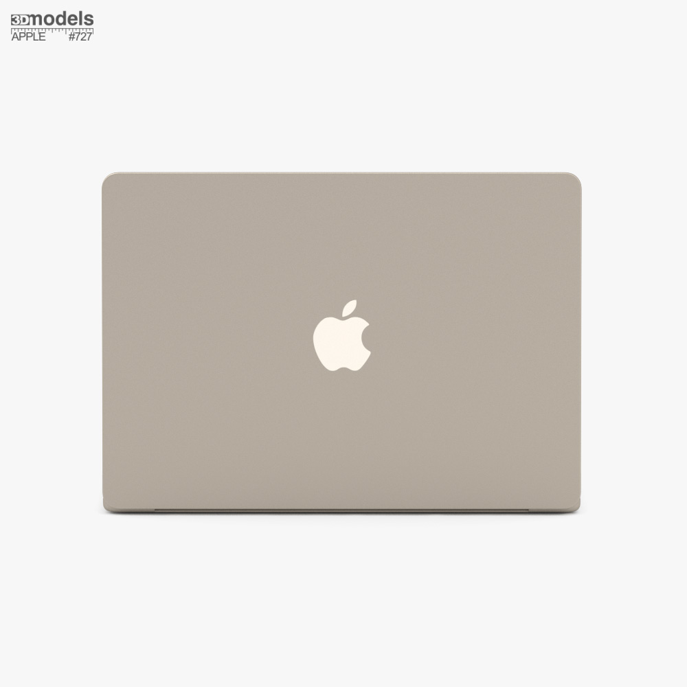 Apple MacBook Air 13 inch M4 M5 2025 2026 Starlight 3D model - Download ...