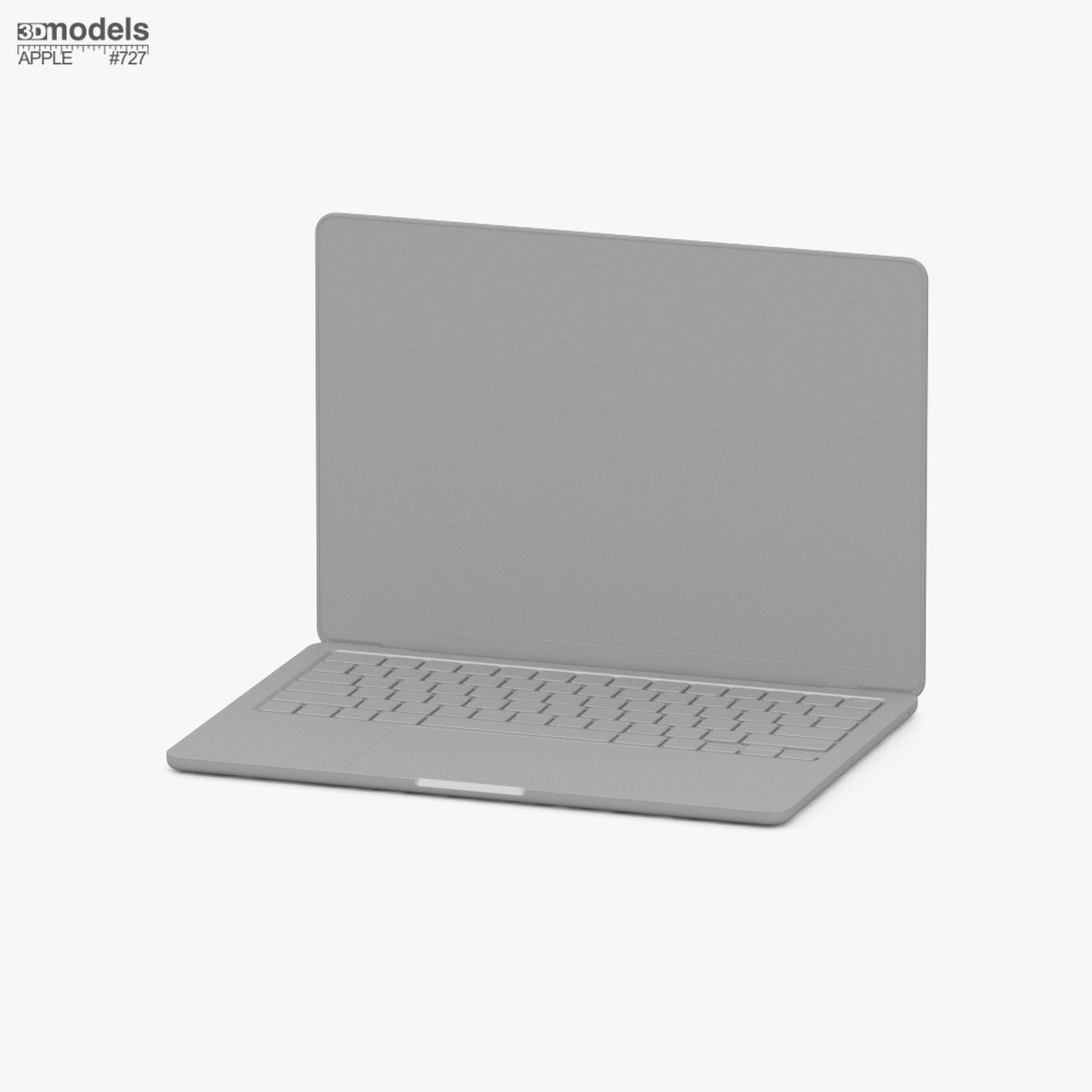 Apple MacBook Air 13 inch M4 M5 2025 2026 Starlight 3D model - Download ...