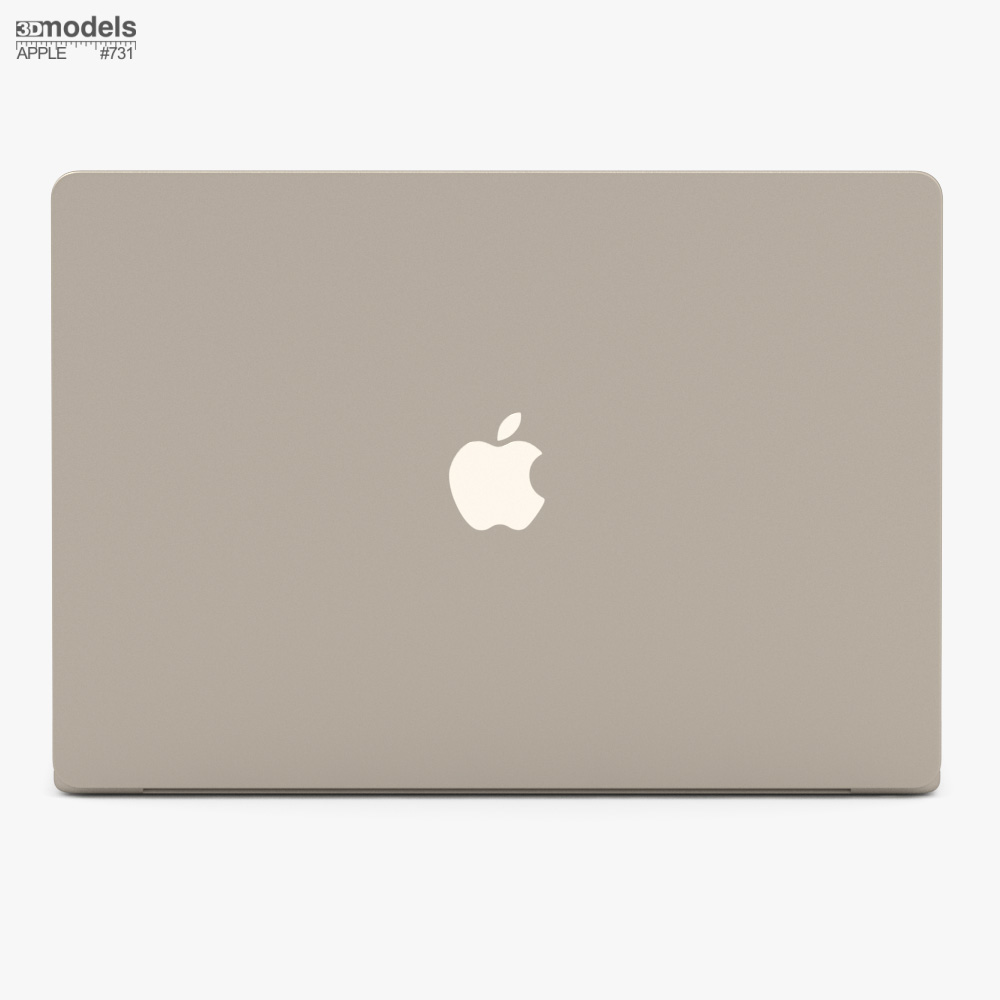 Apple MacBook Air 15 inch M4 M5 2025 2026 Starlight 3D model - Download ...