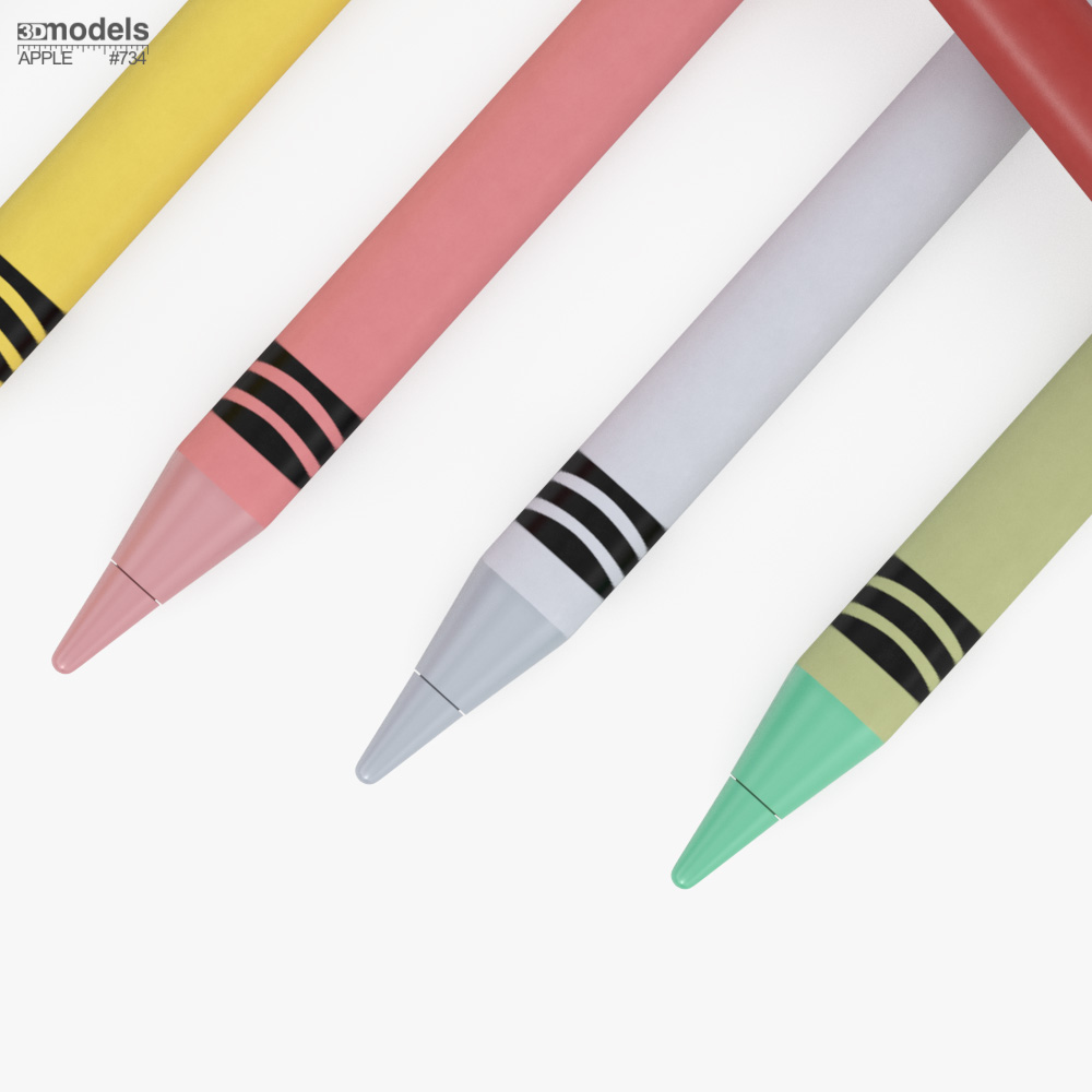Apple Pencil Pro Crayon Design 3D model - Download Electronic ...