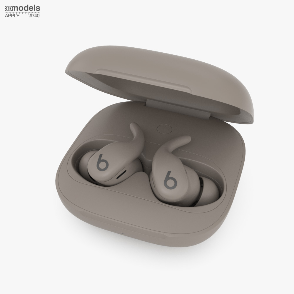 Apple Powerbeats Fit beige 3D model - Download Audio Devices on ...