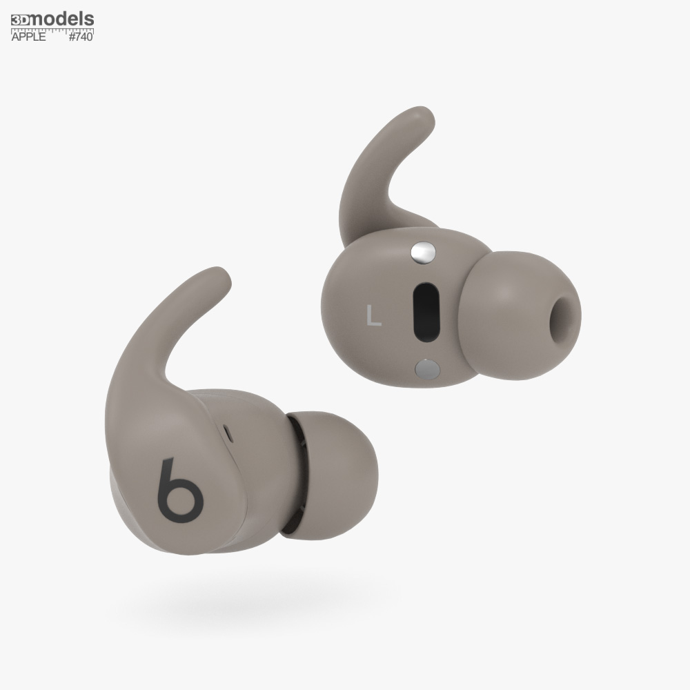 Apple Powerbeats Fit beige 3D model - Download Audio Devices on ...