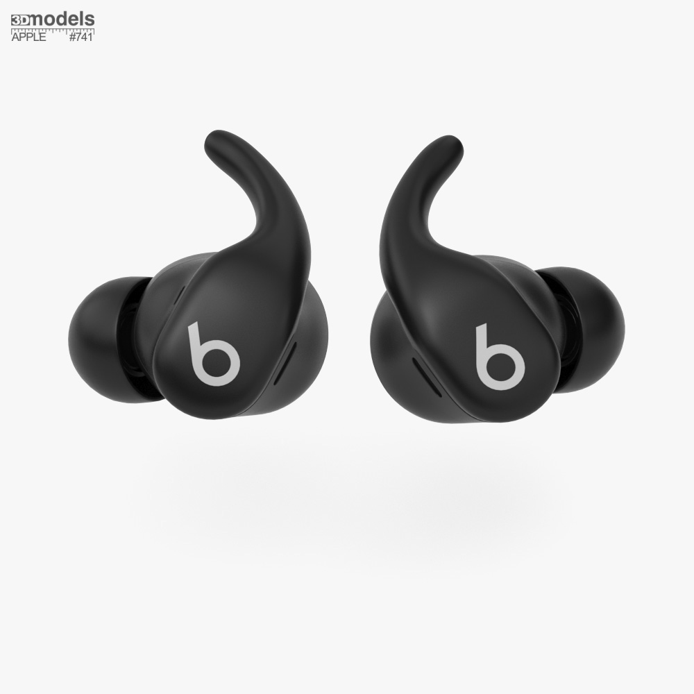 Apple Powerbeats Fit 블랙 3D 모델 - 다운로드 오디오 기기 on 3DModels.org
