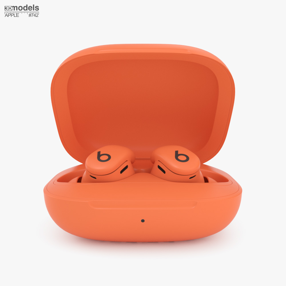 Apple Powerbeats Fit orange 3D model - Download Audio Devices on ...