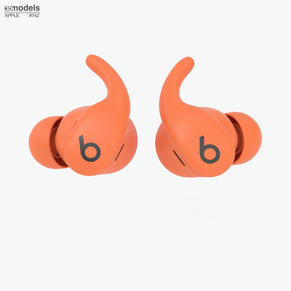 Apple Powerbeats Fit orange 3D 모델 - 다운로드 오디오 기기 on 3DModels.org