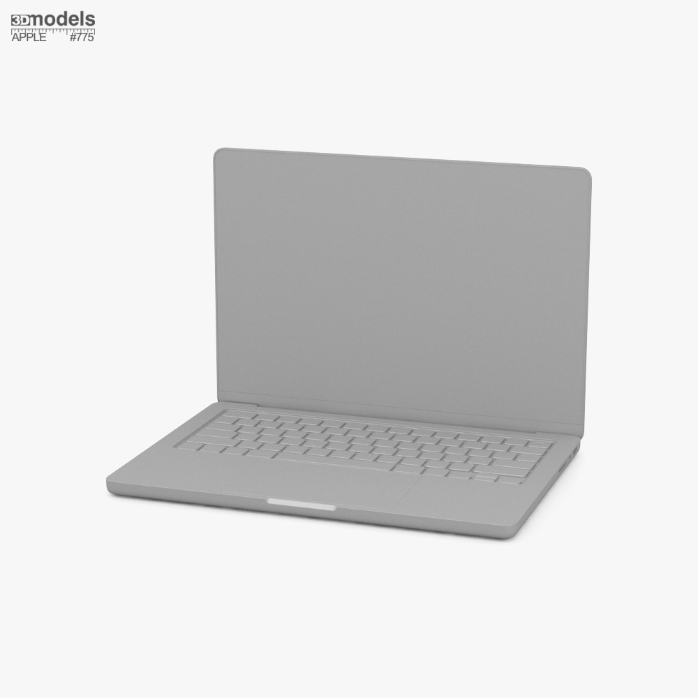 Apple MacBook Pro 2025 M5 Chip 14 inch Silver 3D model - Download ...