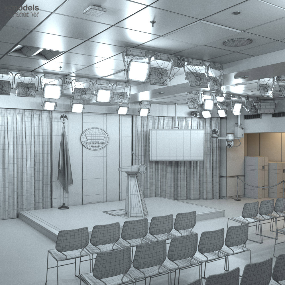 펜타곤 기자회견실 3D 모델 - 다운로드 Infrastructure Buildings on 3DModels.org