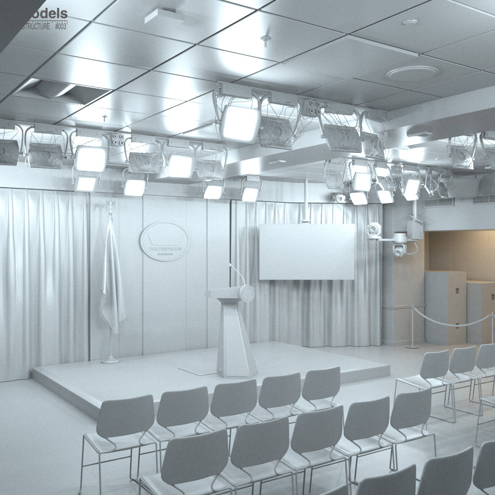 Pentagon Press Briefing Room 3D model - Download Infrastructure ...