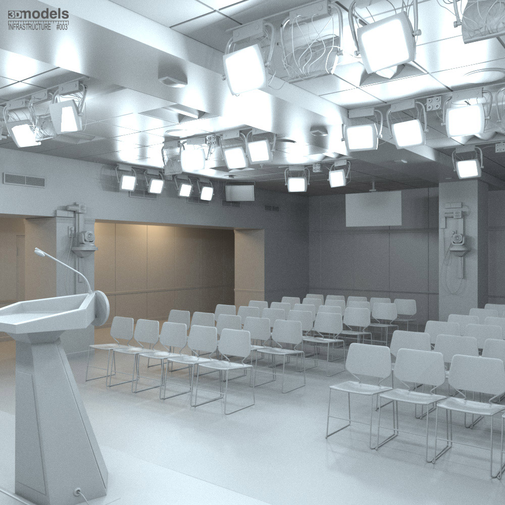 Pentagon Press Briefing Room 3D model - Download Infrastructure ...