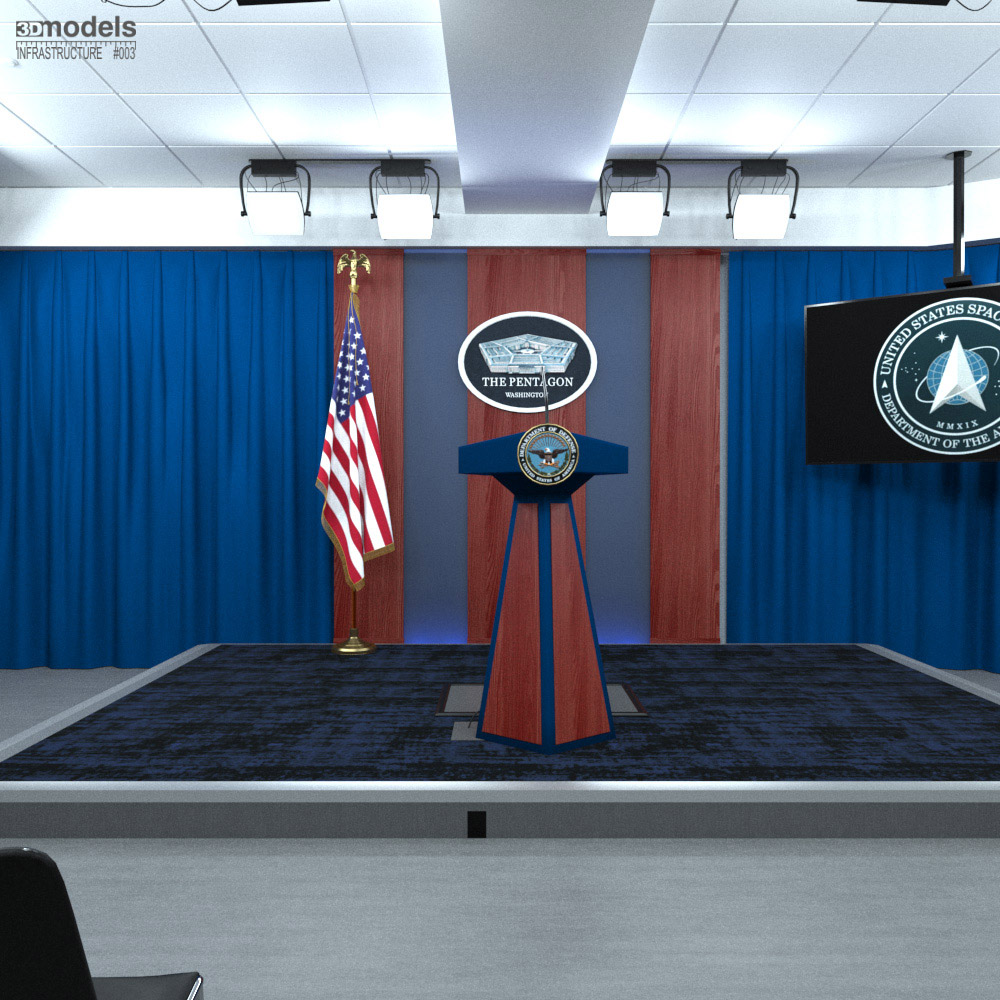 Pentagon Press Briefing Room 3D 모델 - 다운로드 Infrastructure Buildings on ...